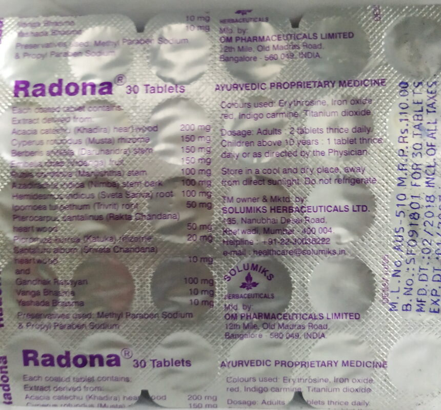Radona Tab 30tab Solumiks Herbal Ltd Best Buy - Rajved